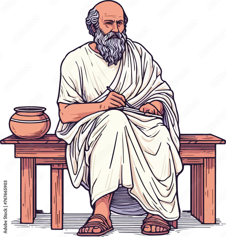 Socrates Illustration Artificial Intelligence Creation. Stock ...