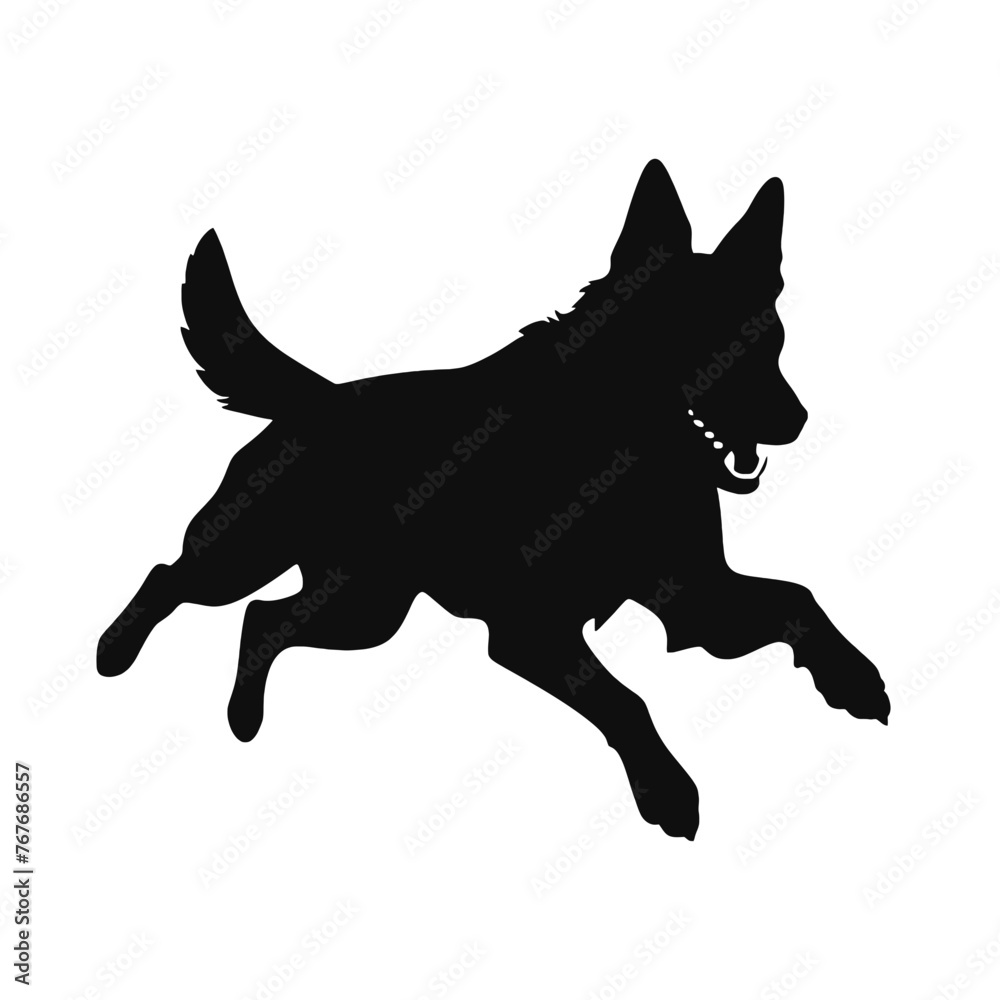 Defense German shepherd dog silhouette isolated on a white background ...