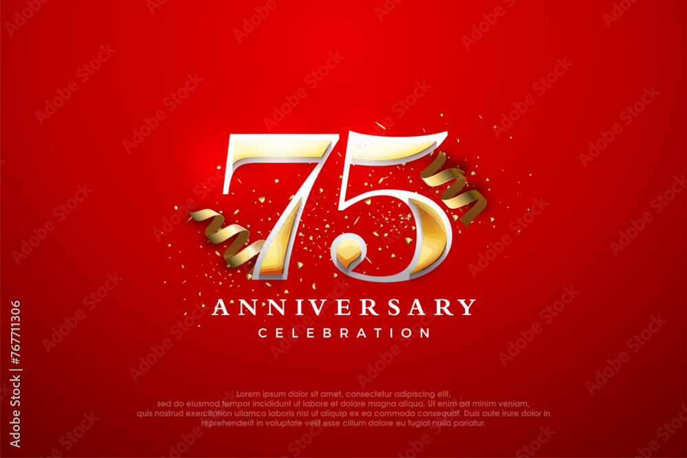 75th anniversary celebration, vector premium elegant and luxurious ...