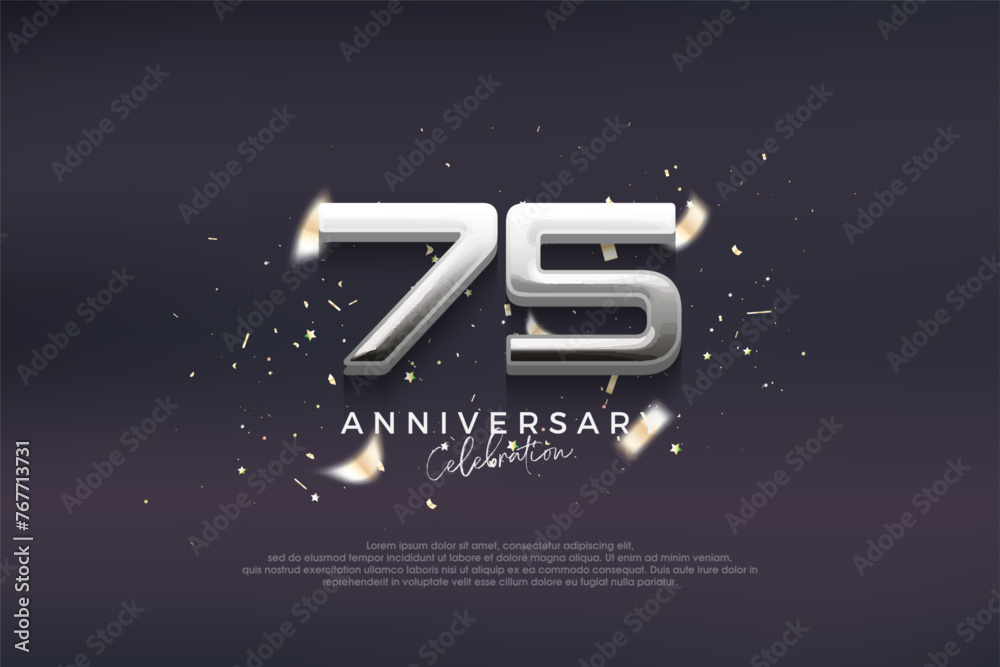 Modern and elegant 75th anniversary celebration design. with modern ...