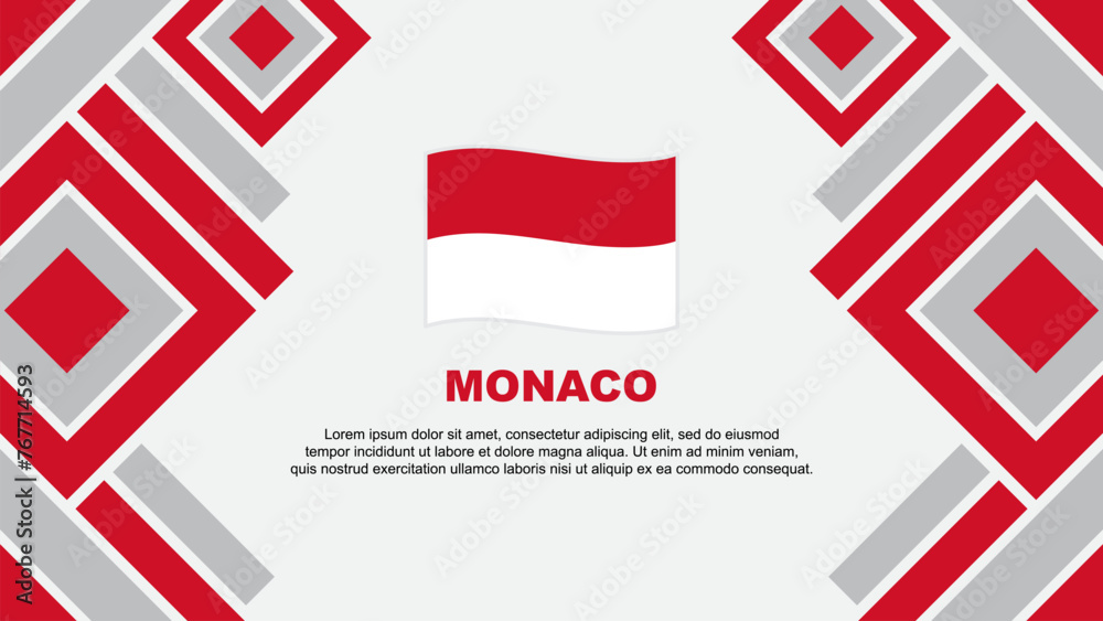 Monaco Flag Abstract Background Design Template. Monaco Independence ...