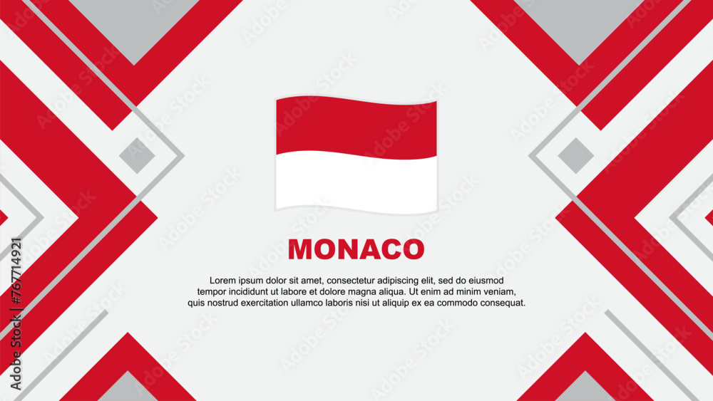 Monaco Flag Abstract Background Design Template. Monaco Independence ...