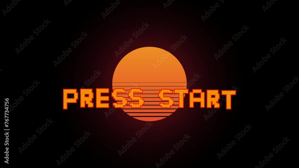 PRESS START. pixel art .8 bit game. retro game. for game assets. Retro ...