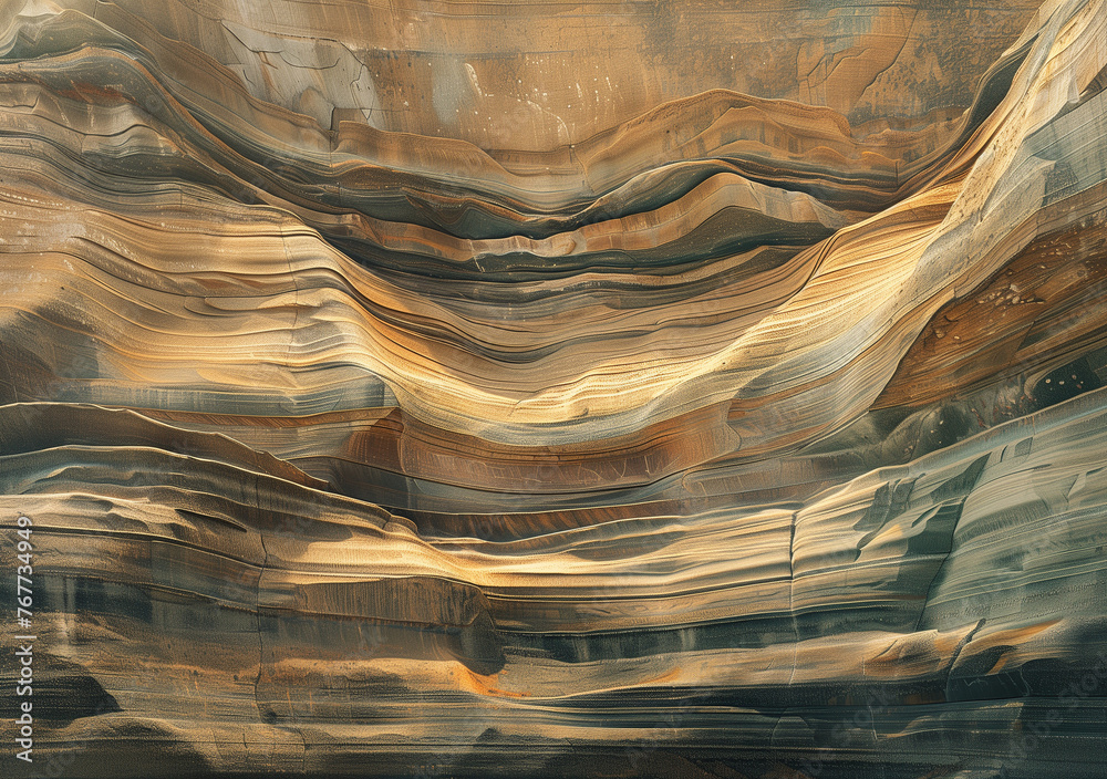 Canyon walls sculpted by the forces of water and time, with layers of ...