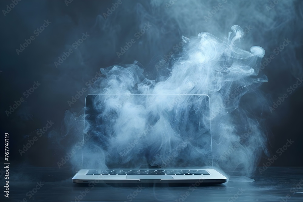 Digital Marketing Strategy for Startups: Smoke Rising from a Laptop ...
