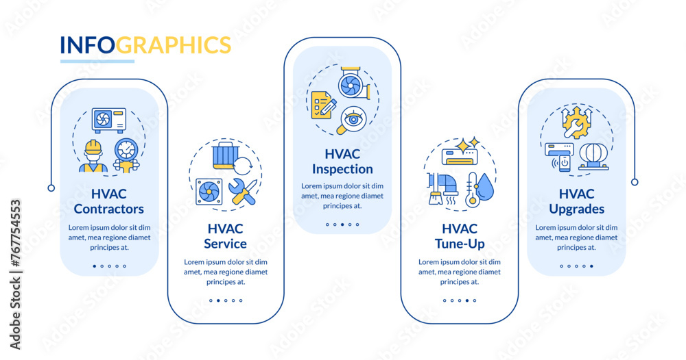 Basic HVAC Services and Improvements blue rectangle infographic ...
