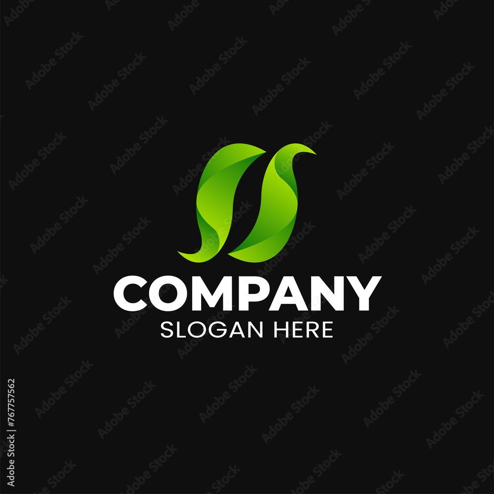 Letter N Leaf logo design | Professional N letter logo for your ...