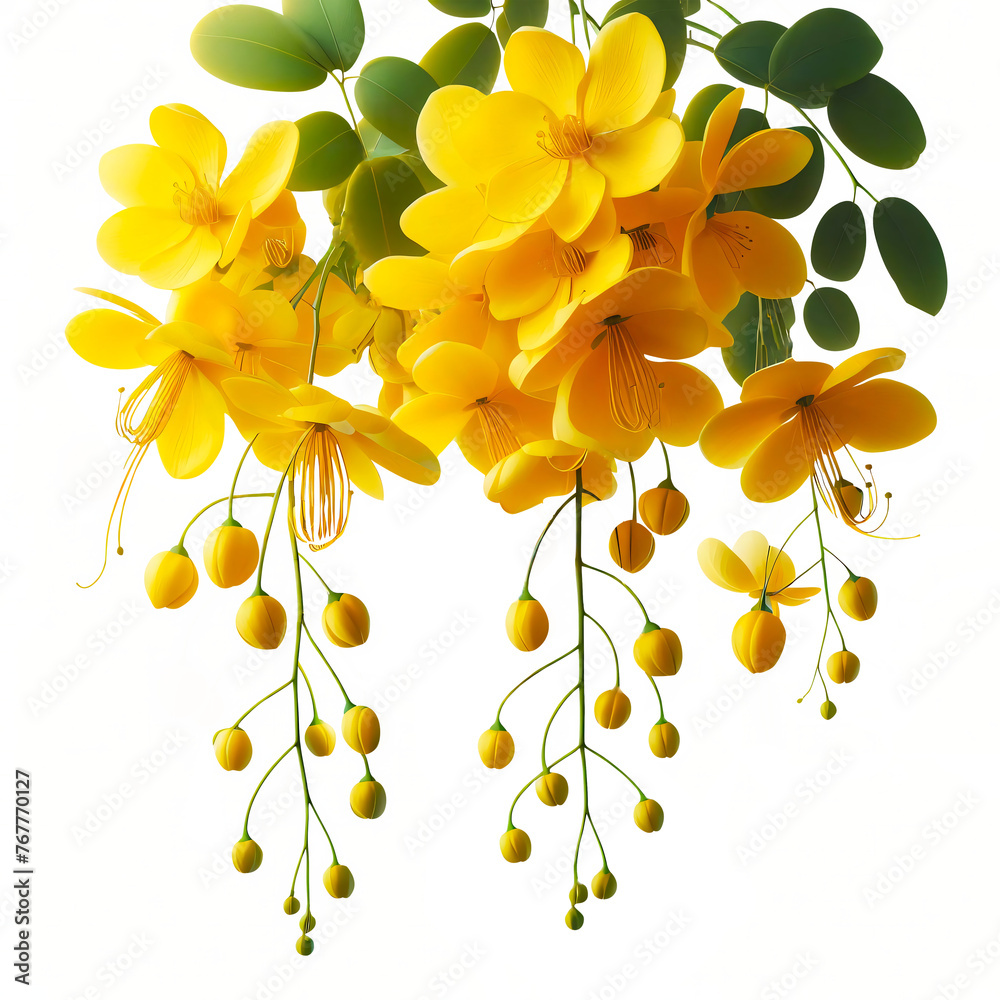 Cassia fistula, Kani Konna flower illustration without background PNG ...