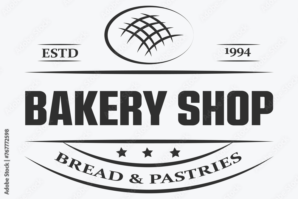 Bakery Monogram Vector, Elegant Bakery Emblem Collection, Style Bakery ...