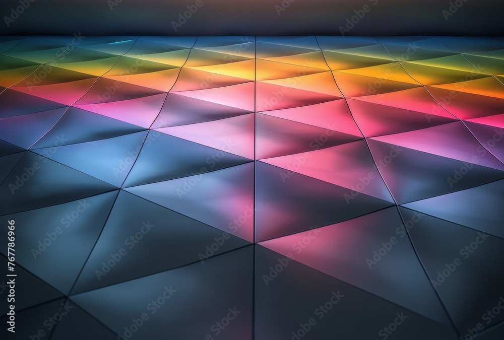 dynamic vivid colors 3d mock up stage, showcasing Triangle shape and ...