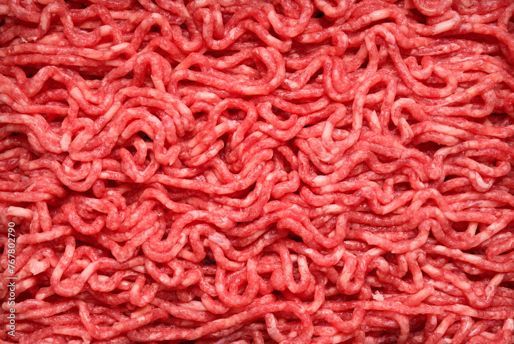 Beef minced meat texture background, top view raw beef forcemeat Stock ...