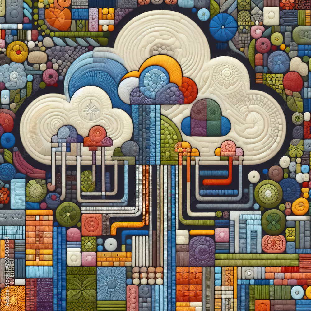 Felt art patchwork, seamless data migration to the cloud with an image ...