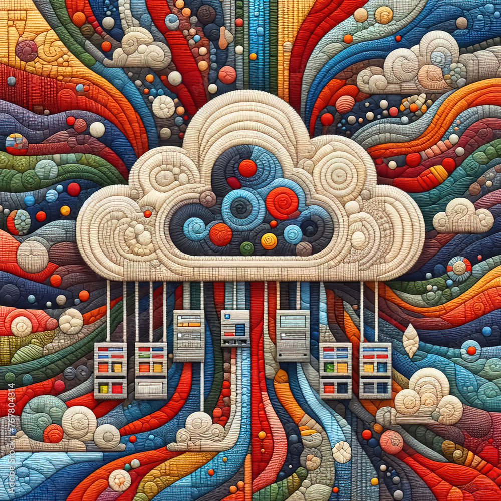 Felt art patchwork, seamless data migration to the cloud with an image ...