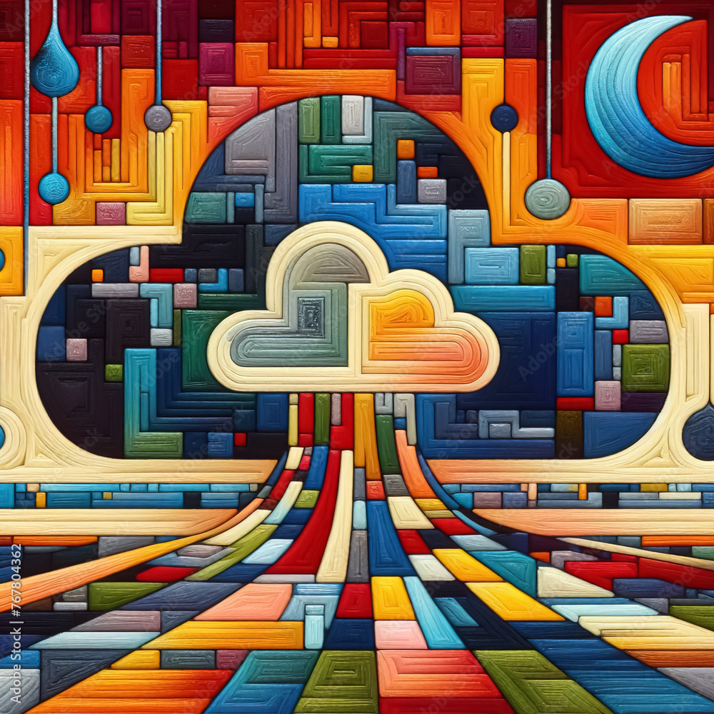 Felt art patchwork, seamless data migration to the cloud with an image ...