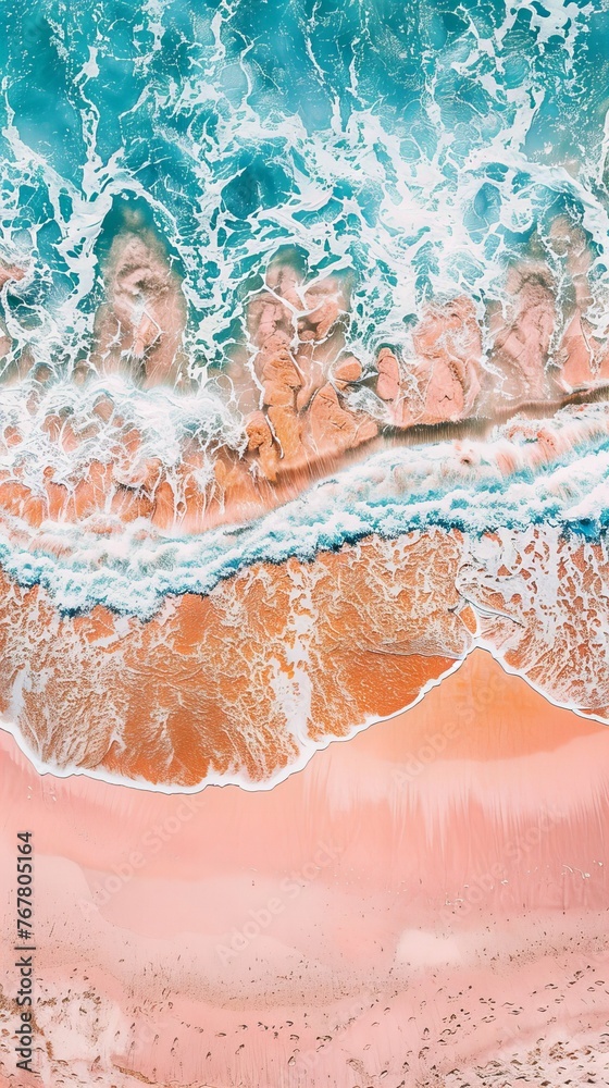 "Boho Sea Beach Waves Print. Abstract Coastal Background. Bohemian ...