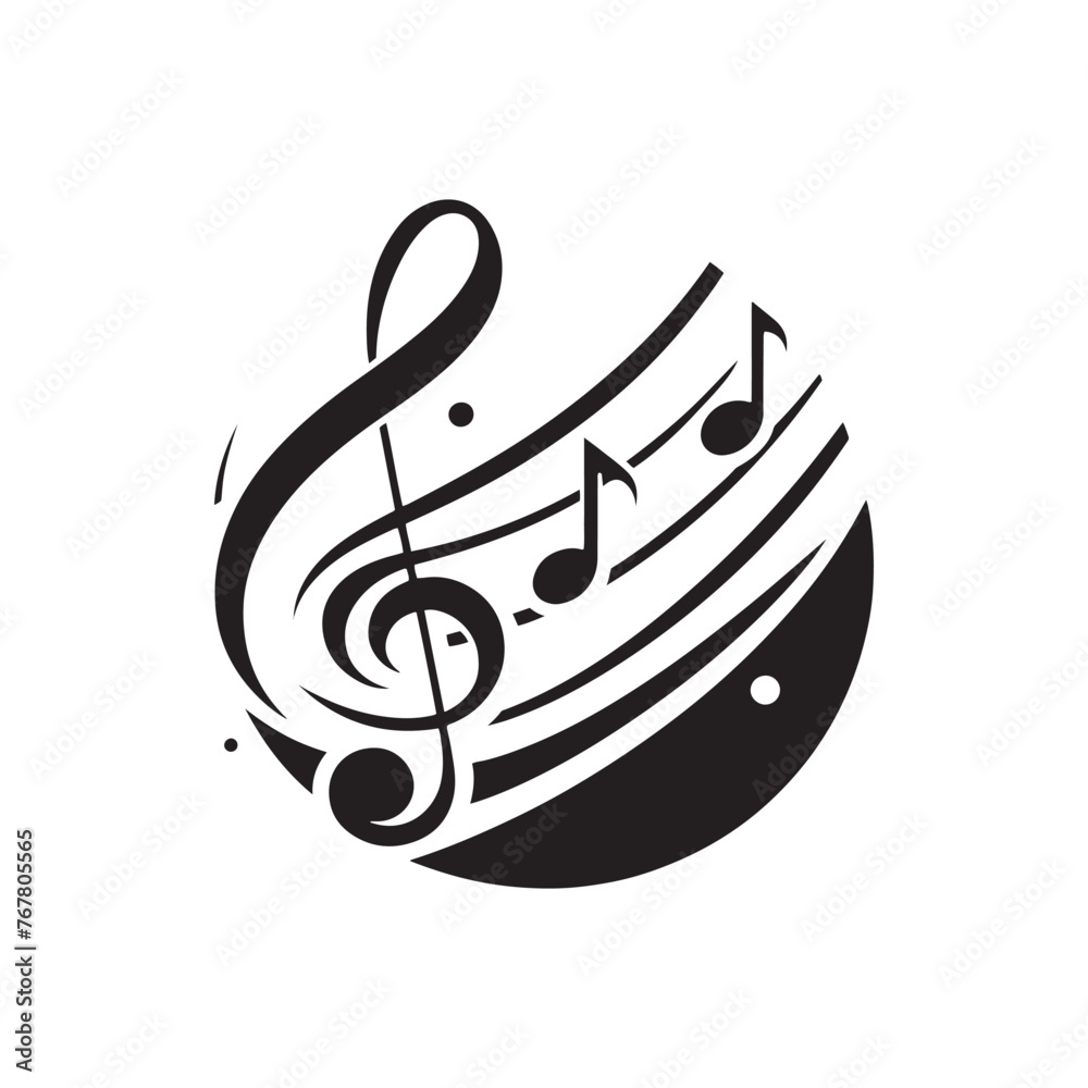 Vector Silhouette Set of Music Notes: Harmonious Collection of Musical ...