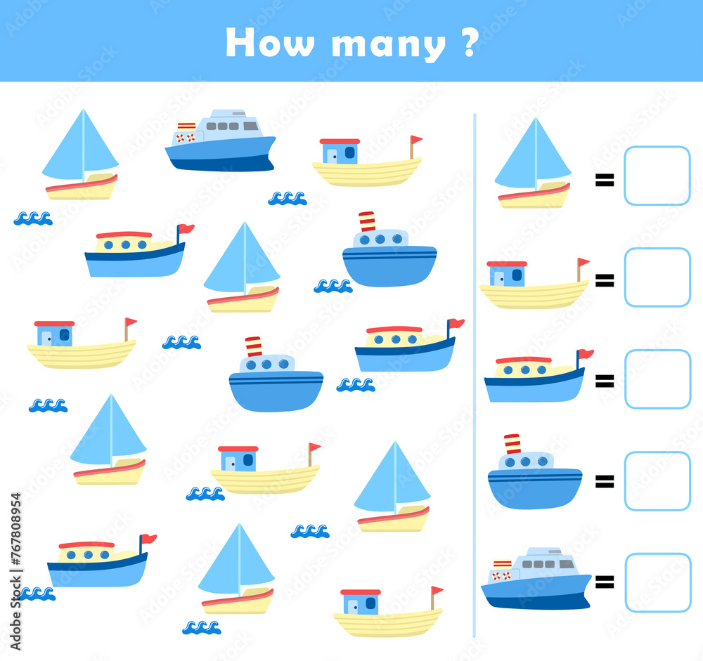 Find and count worksheet. Counting children game cartoon. I spy game ...