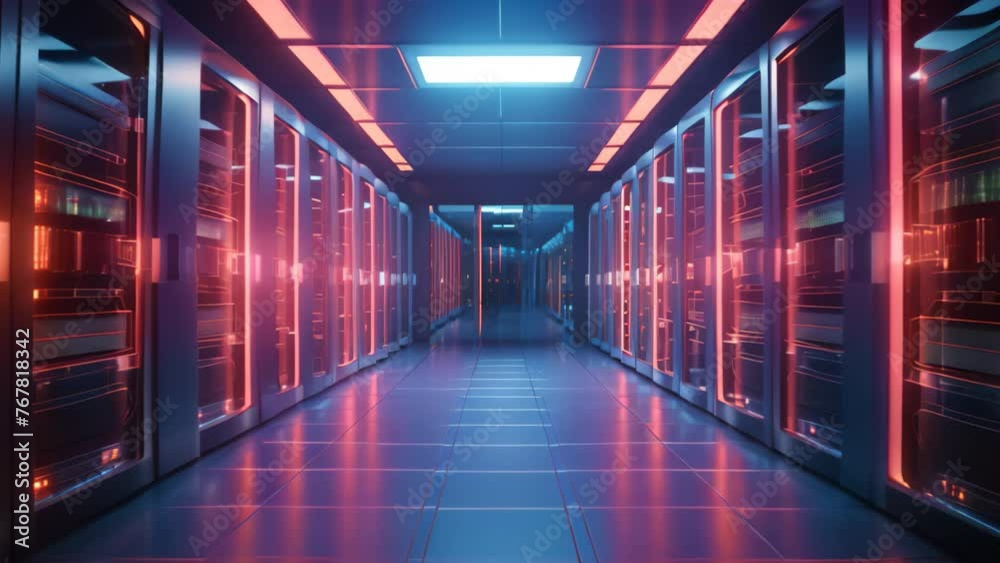 Server room data center. Datacenter hardware cluster. 3d render, server ...