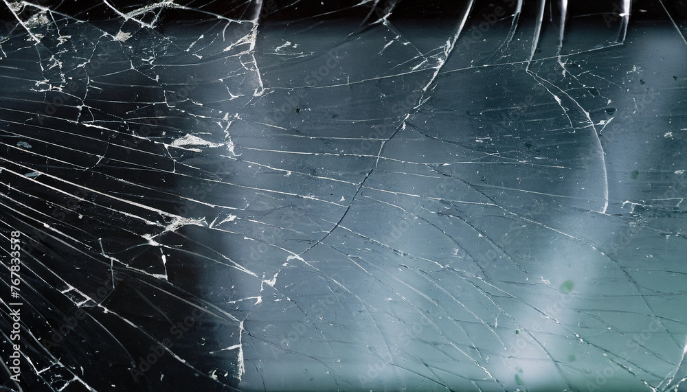 Broken glass overlay. Fractured display texture. Dark distorted crushed ...