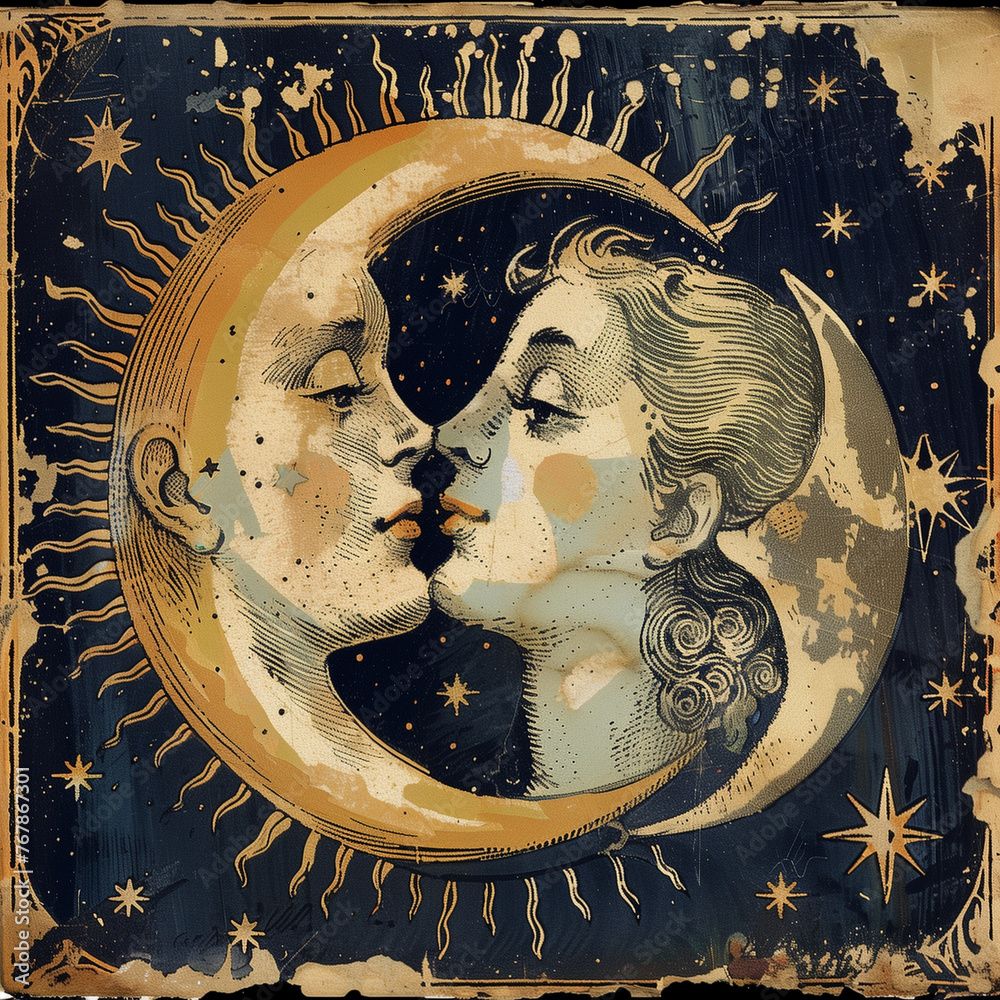 illustration set of moon phases. Different stages of moonlight activity ...