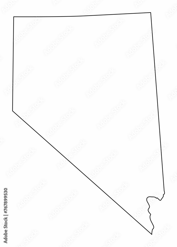 Nevada State map outline Stock Vector | Adobe Stock