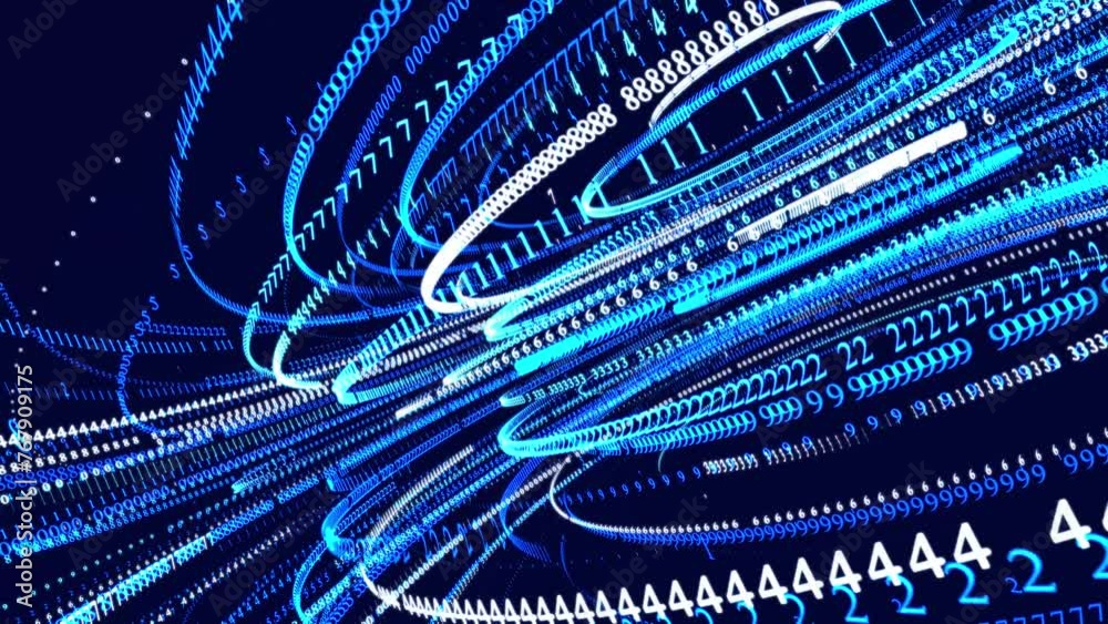 Vidéo Stock Vj loop hologram blue abstract digital bg. Symbols form ...