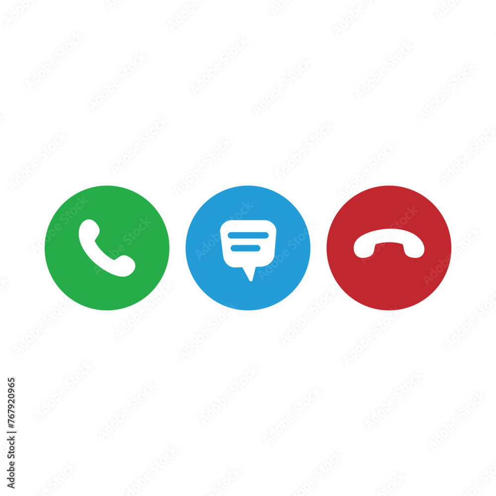 Set of call icons. Vector illustration. Flat design style eps 10 ...