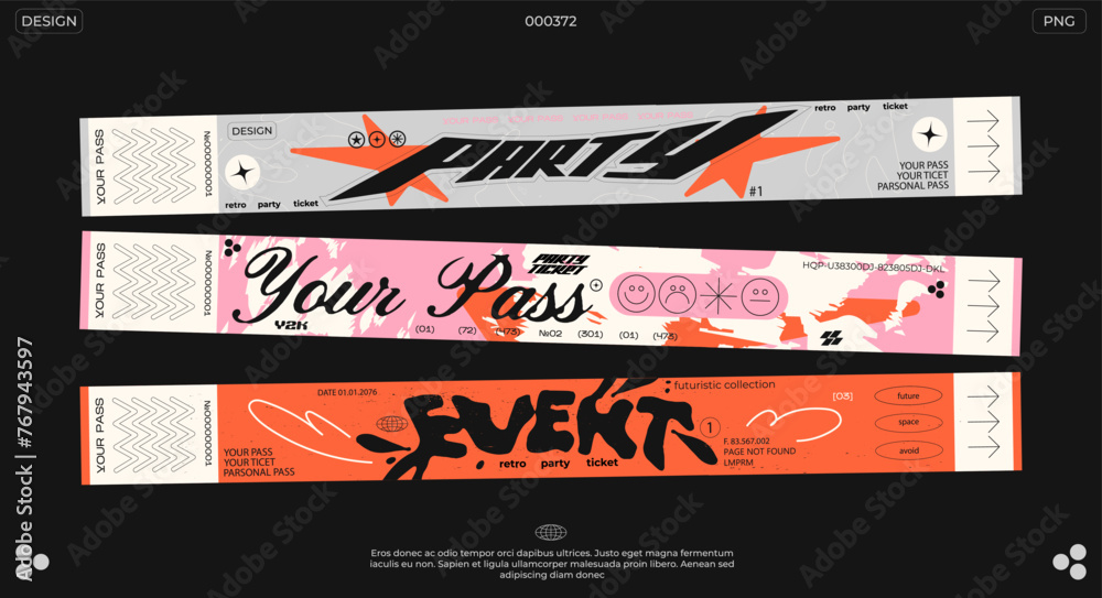 Control y2k ticket bracelets for events, disco, festival, fan zone ...