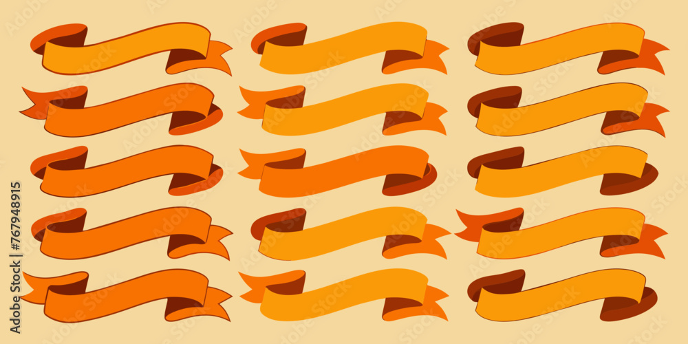 Vector Flair: Create Stunning with Orange Ribbon Banners in Minutes ...