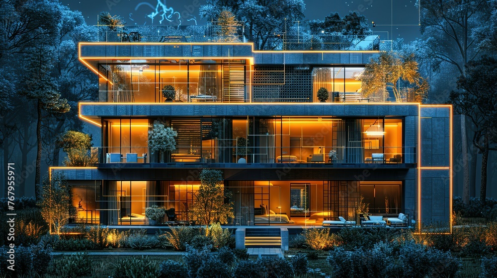 Design concept of a smart building. Engineering of smart building's ...