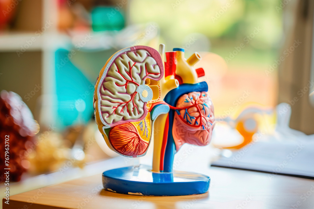 medical educational model of human organs, endocrine system, heart ...