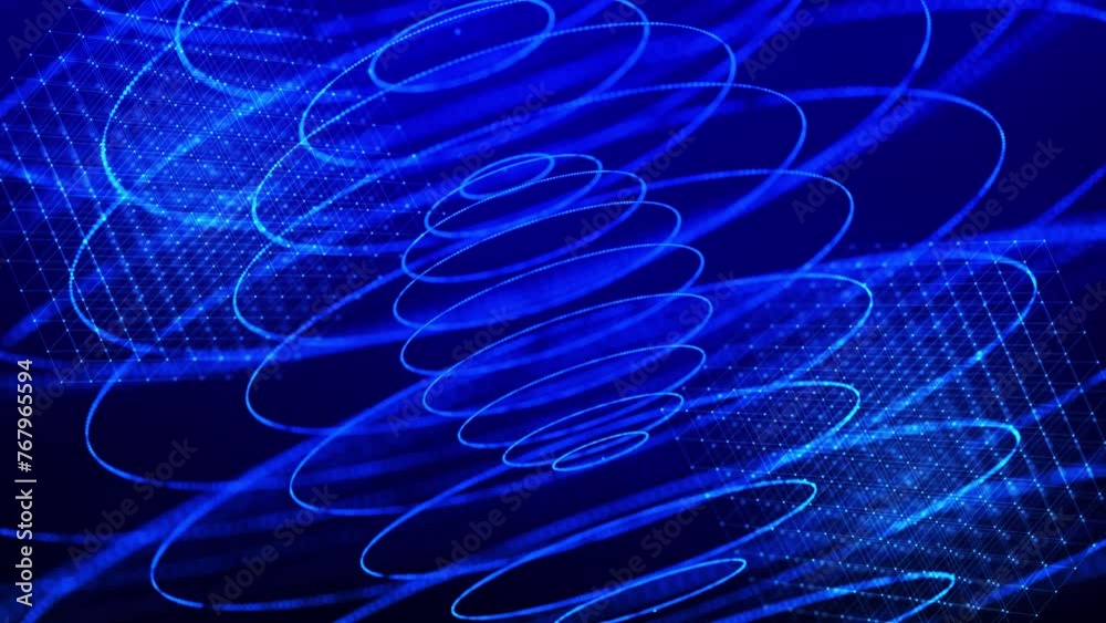 Abstract animated digital background. Big data visualization. Circular ...