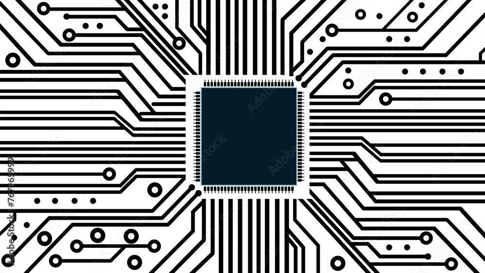 Technology black circuit diagram concept.High-tech circuit board ...