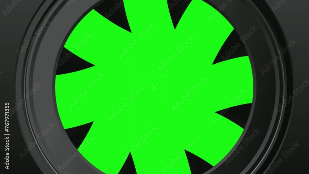 Vidéo Stock Modern camera shutter shot transition green screen chroma ...