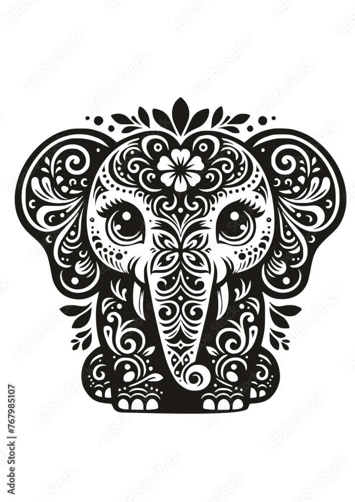 Elephant SVG, Elephant Mandala, Baby Elephant Cricut, Elephant Template ...