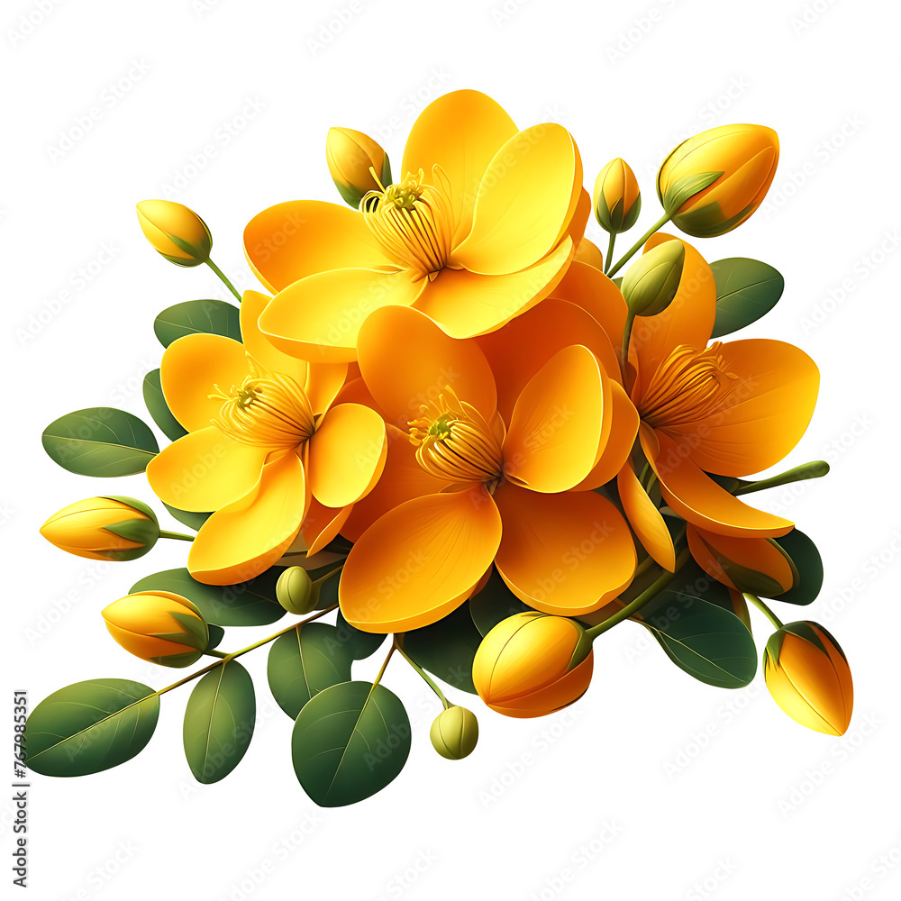 Cassia fistula, Kani Konna flower illustration without background PNG ...