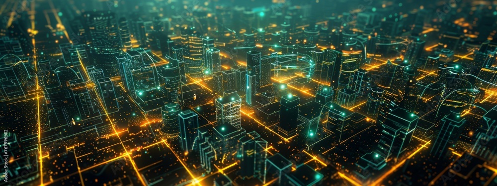Futuristic reinterpretation of a 60s space-age office, with AI ...