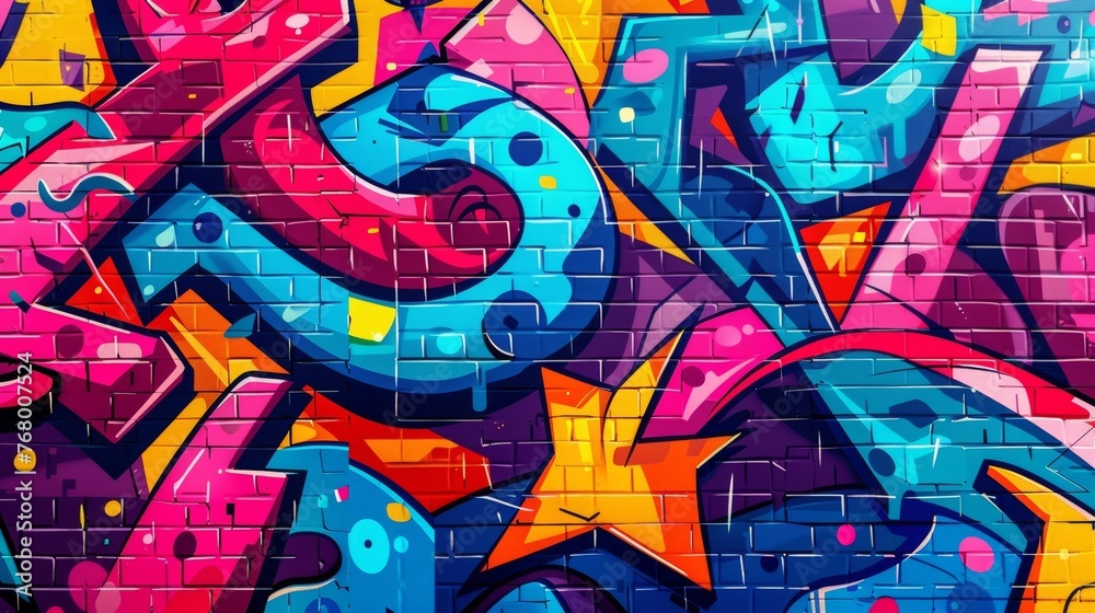 An artistic fusion of modern Gen-Z techniques and classic '80s and '90s graffiti, captured in a ...