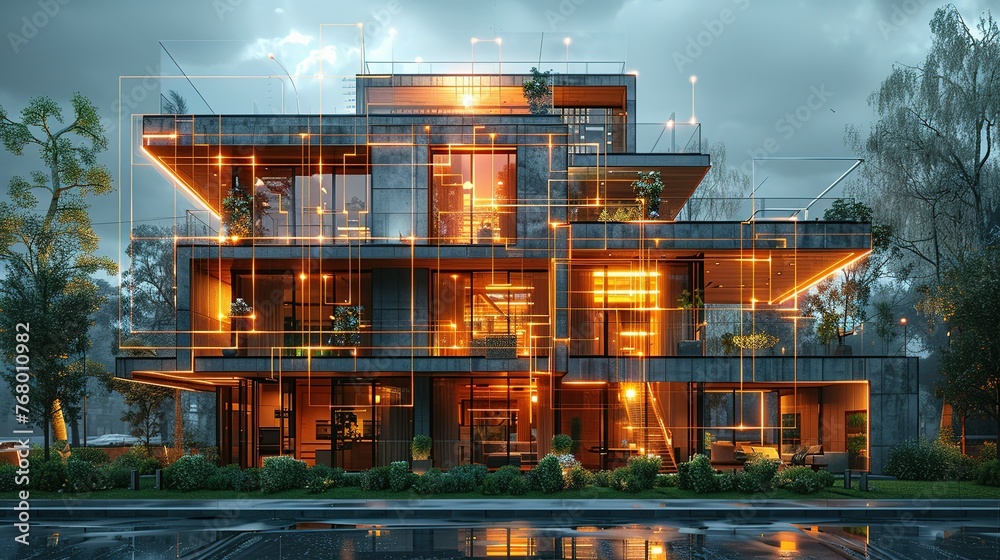 Design concept of a smart building. Engineering of smart building's ...