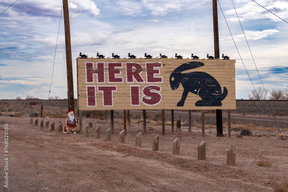 Jackrabbit, Arizona - December 18, 2023: Here it is, the famous ...