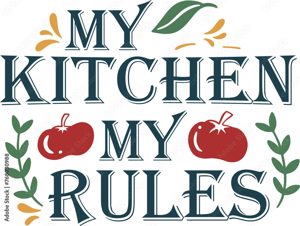 kitchen rules, Word Cloud Art, Quote Wall Décor, Wall Branding, My ...