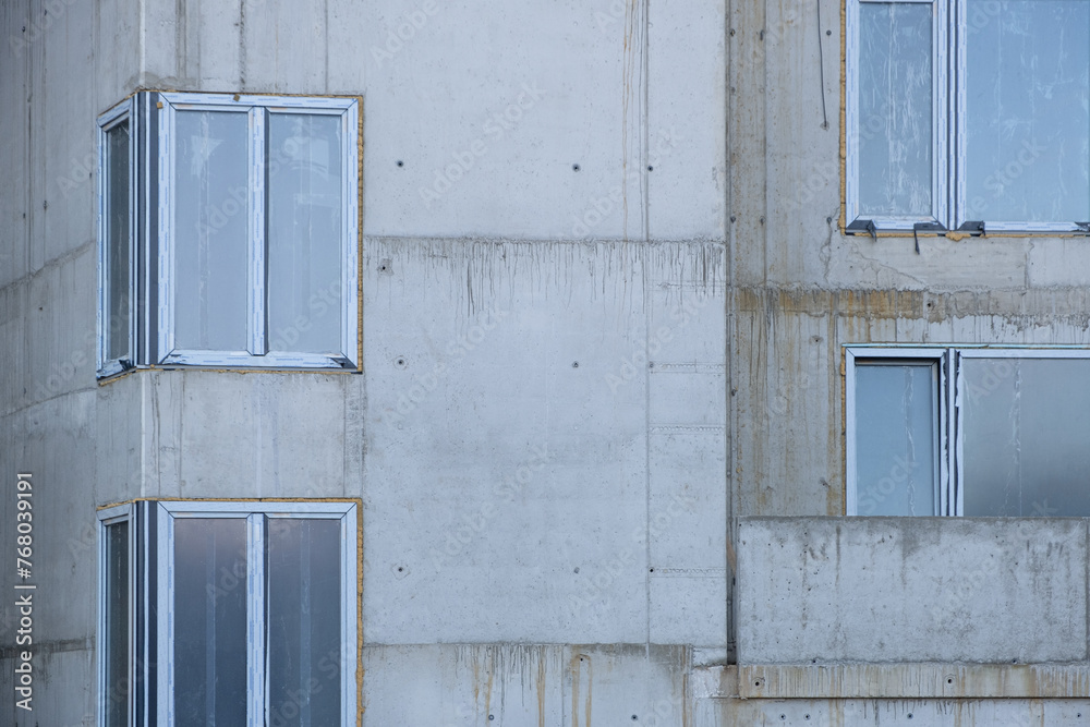 Windows installing Building work on the construction site in Europe ...
