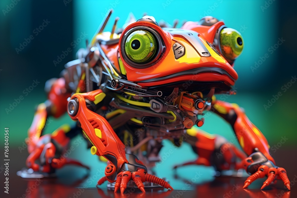 Vibrant Robot Frog: A Harmonious Fusion of Nature and Futuristic ...