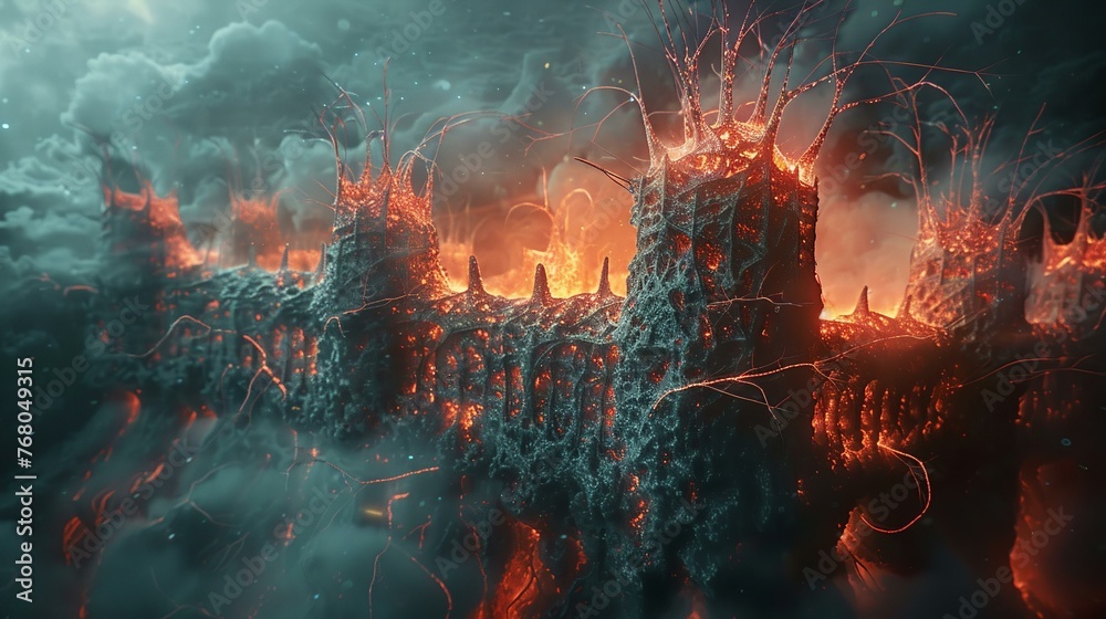 An animated sequence where a body cell transforms into a fortified ...