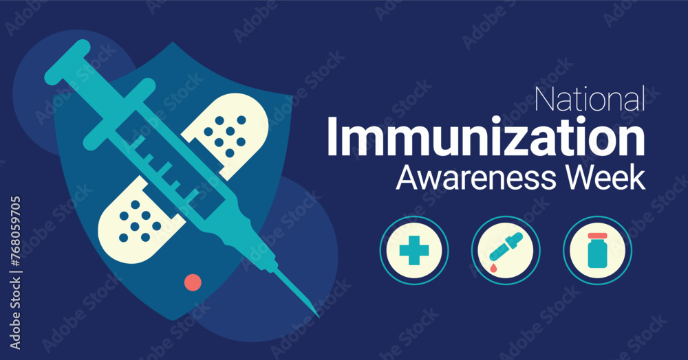 Vecteur Stock National Immunization Awareness Week campaign poster ...