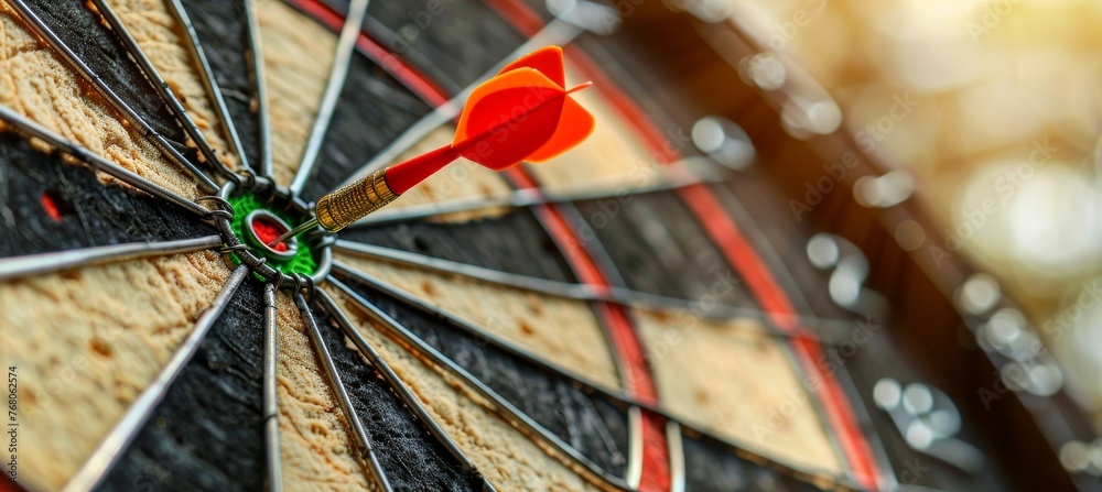 Bullseye hit symbolic of business success, investment goal achieved ...