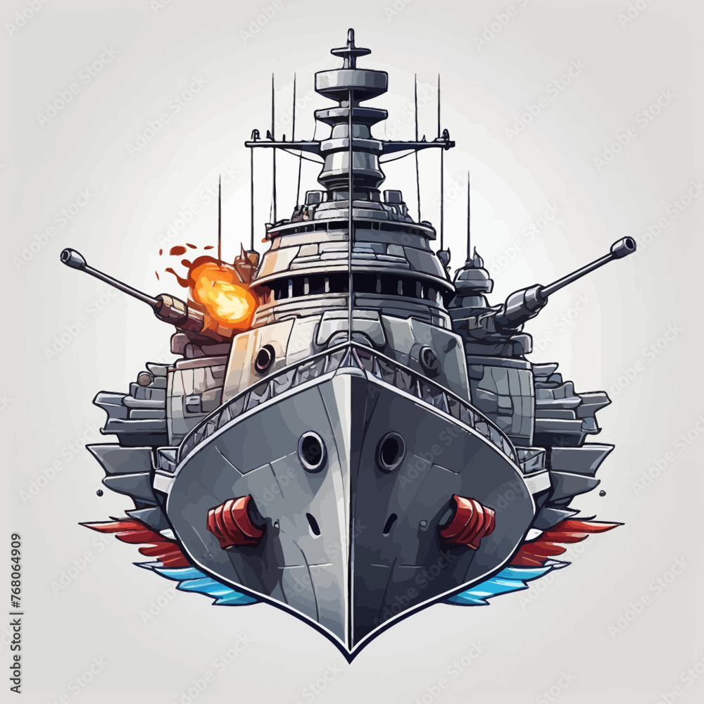 War Ship Logo Design Very Cool Stock Vector | Adobe Stock