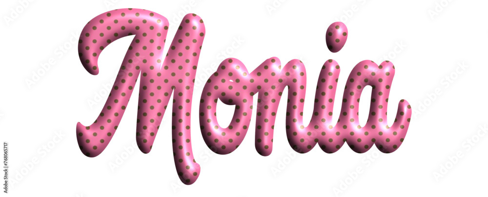 monia - pink color with dots, fabric style -name - three-dimensional ...