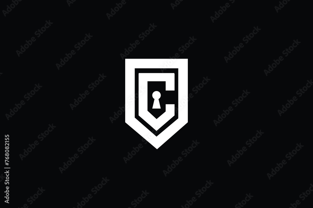 letter c logo, shield icon logo, letter c and shield, lock icon logo ...