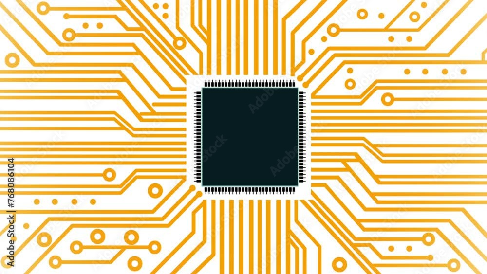 Technology black circuit diagram concept.High-tech circuit board ...